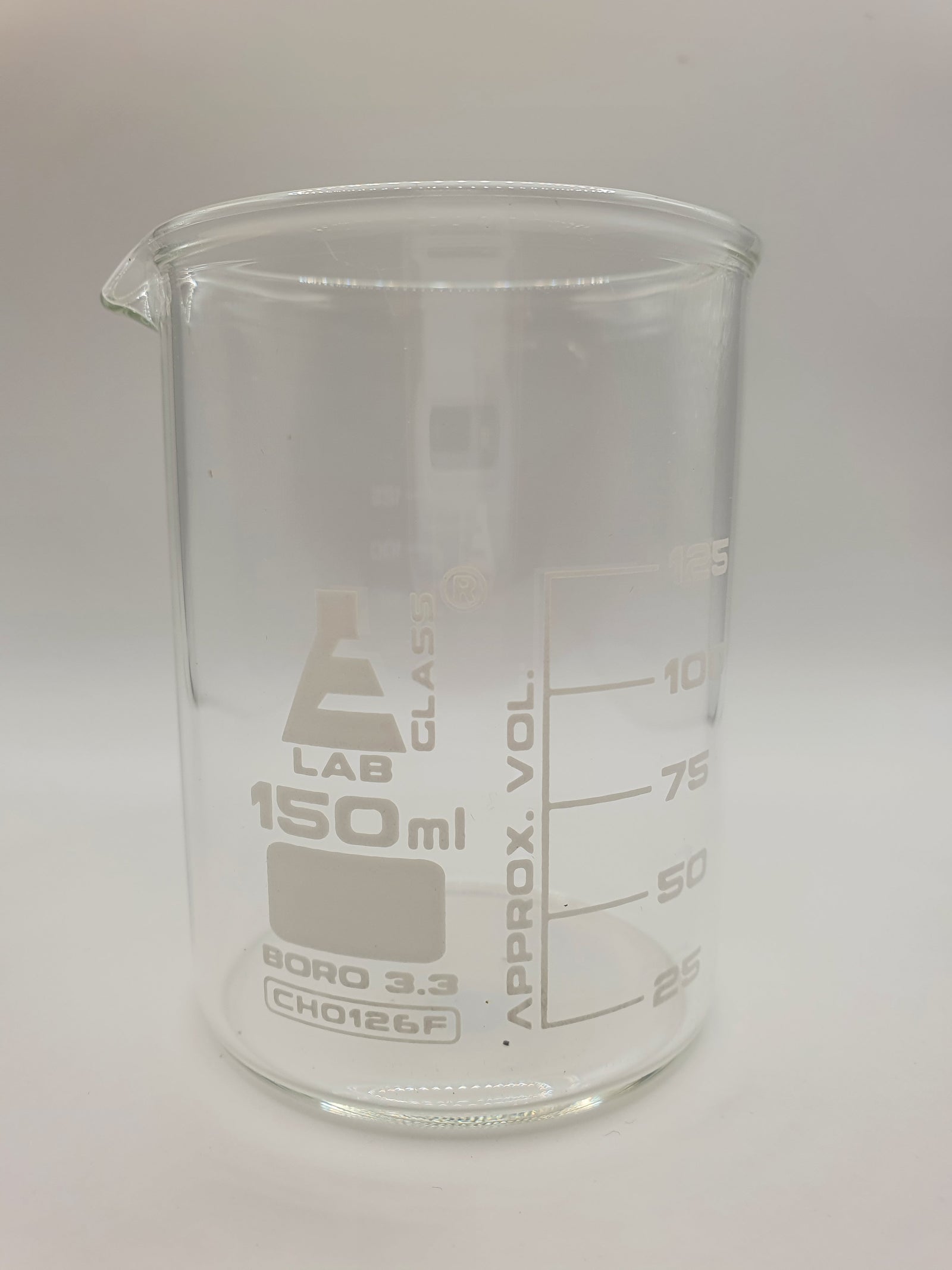 Eisco 150ml Beaker low form, with spout made of borosilicatae glass, g ...